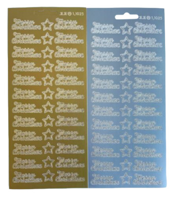 Merry Christmas Peel Off Sticker Sheet For Card Making Scrapbooking ...