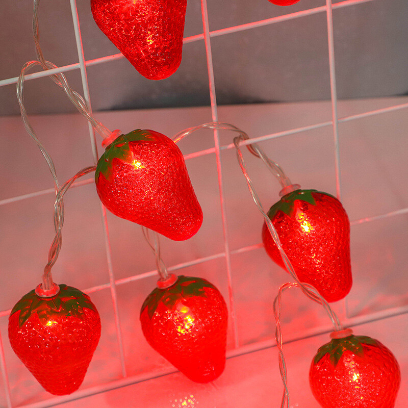 Christmas 10 LED Strawberry String Fairy Lights Xmas Party Lamps Home ...