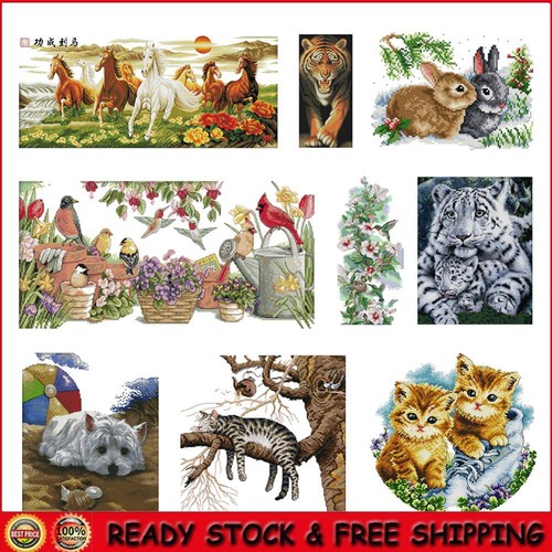 11CT Craft Handwork DIY Embroidery Kit Cotton Stamped Cross Stitch Warm ...