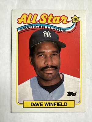 1989 Topps #407 Dave Winfield All Star- *Error Card*Ink Shift/Dot Error ...
