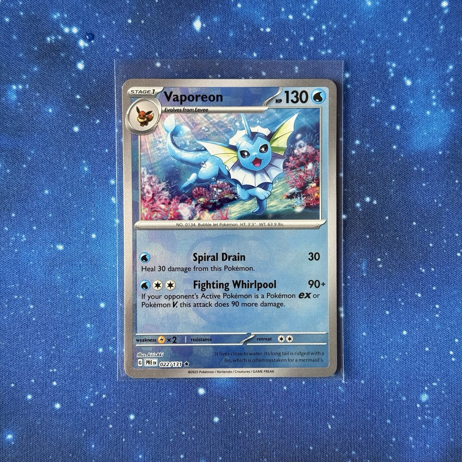 Vaporeon 2025 Scarlet & Violet: Prismatic Evolutions #022/131 Master Ball Reverse Holo Price ...