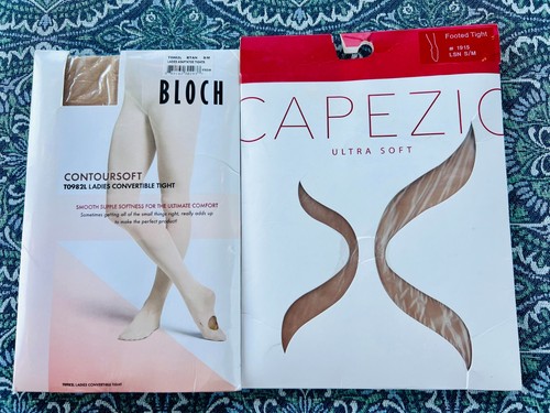 Lot of 2 S/M Bloch & Capezio Tan Convertible & Footed Tights | eBay