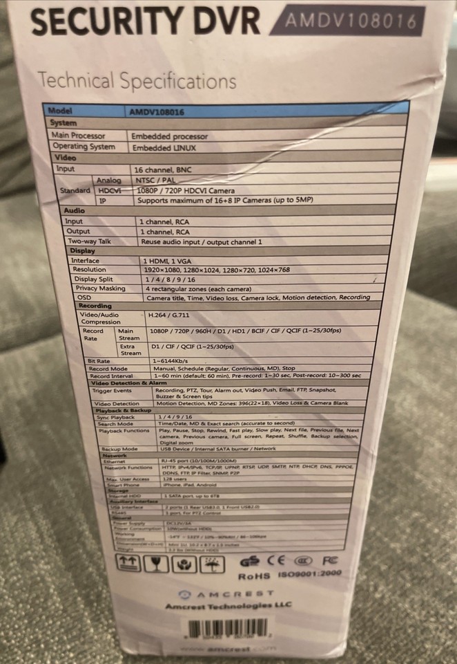 Amcrest 5MP Network NV4108 1080P Network Video Recorder NVR 8 Channel ...