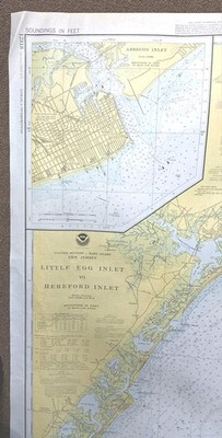 1975 Nautical Chart Little Egg Inlet To Hereford Inlet NJ | eBay