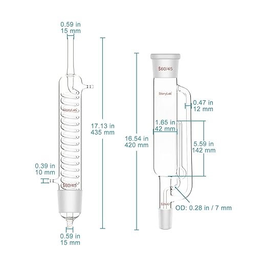 stonylab Soxhlet Extraction Kit with Borosilicate Glass 60/45 Soxhlet ...