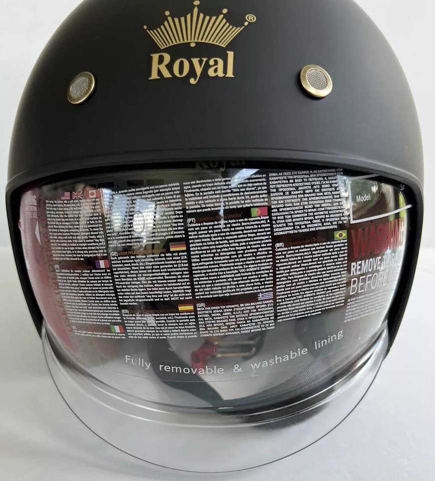 Royal M139 Open Face Motorcycle Helmet - Retro Motorcycle 3/4 Vespa ...