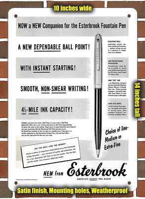 Metal Sign - 1956 Eastbrook Ball Point Pens- 10x14 inches | eBay