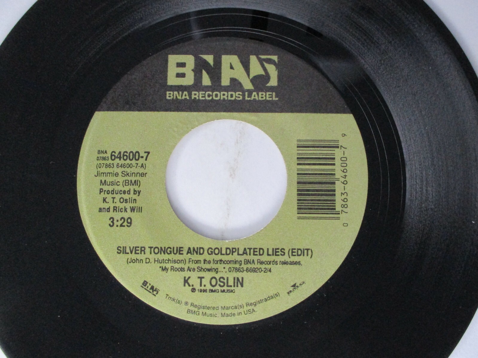K.T. Oslin ‎Silver Tongue And Goldplated Lies 45 BNA 1996 | eBay