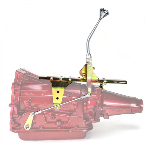 Deluxe Push Button Transmission Shifter Kit w/ 10" Chrome Arm for Ford ...