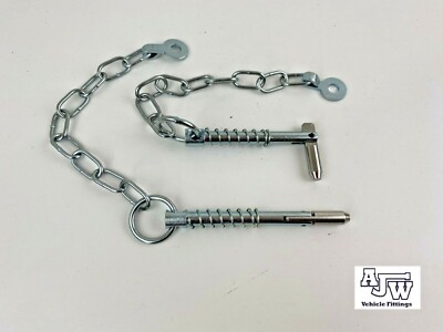 2 X Sword Pin and Chain 9.5mm x 73mm (Trailer Parts Cotter Linch Pin ...