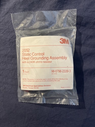 NEW 3M 2052 Static Control Heel Ground Assembly W/240k Ohm Res 98-0798 ...