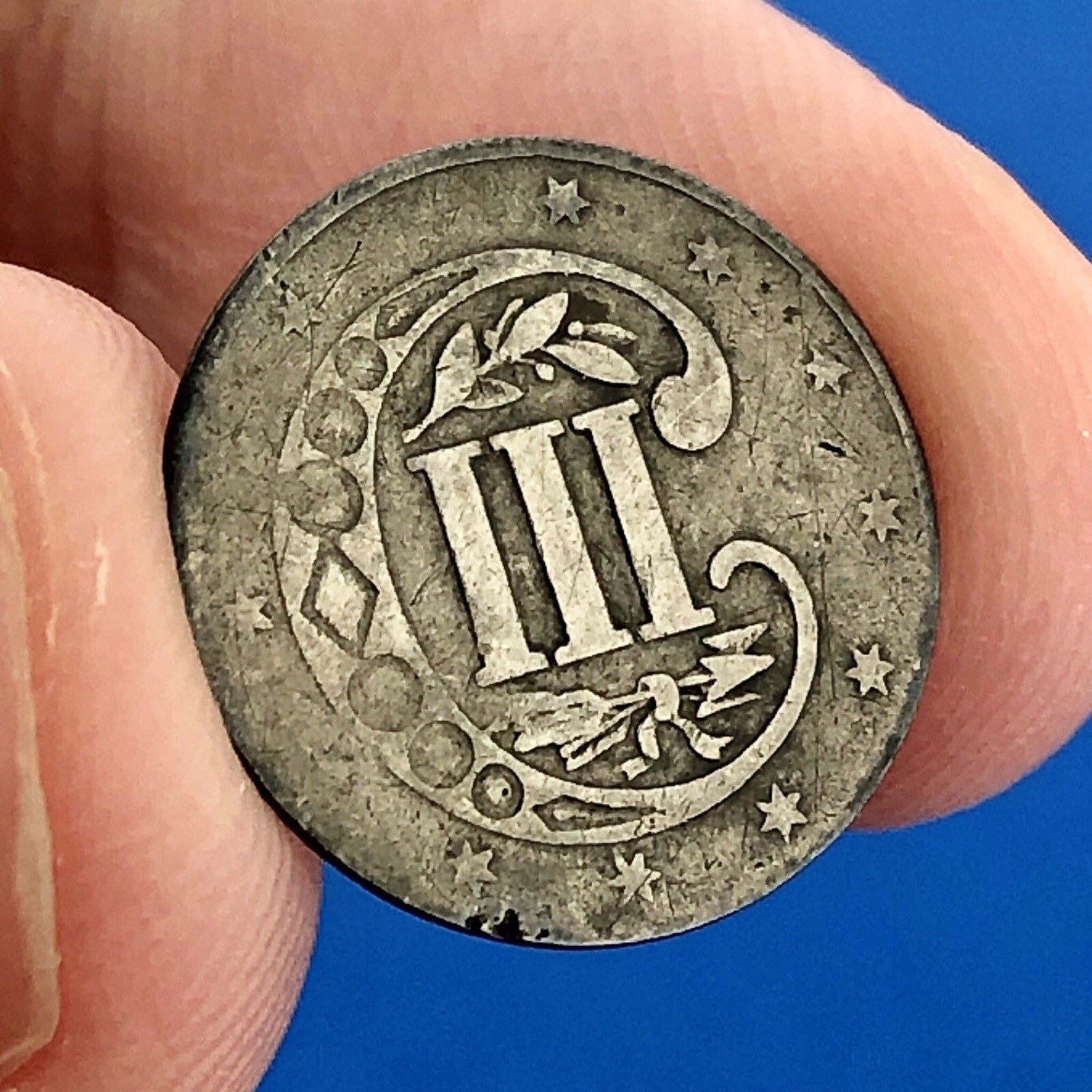 1857 P 3 Cent Silver Three Cent Piece Trime Better Key Philadelphia ...