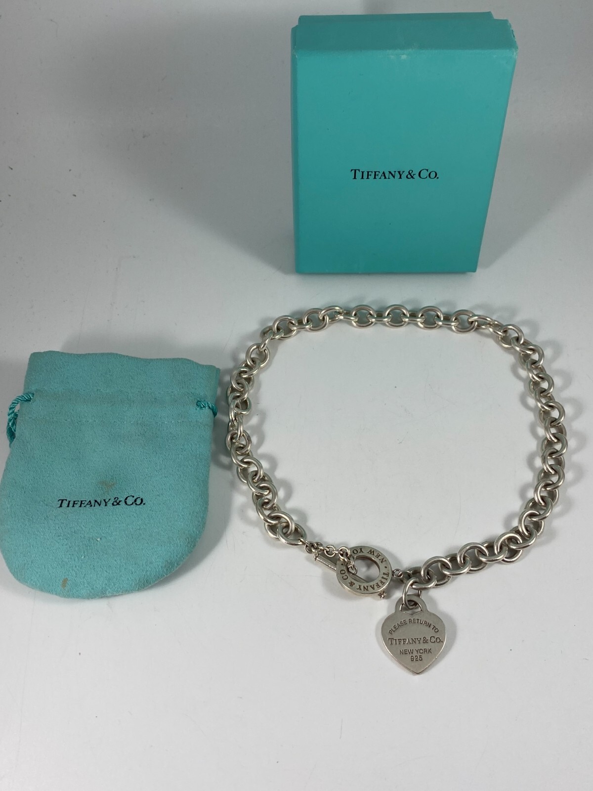 Return to Tiffany Heart Tag Toggle Necklace 16'' w/ P… - Gem