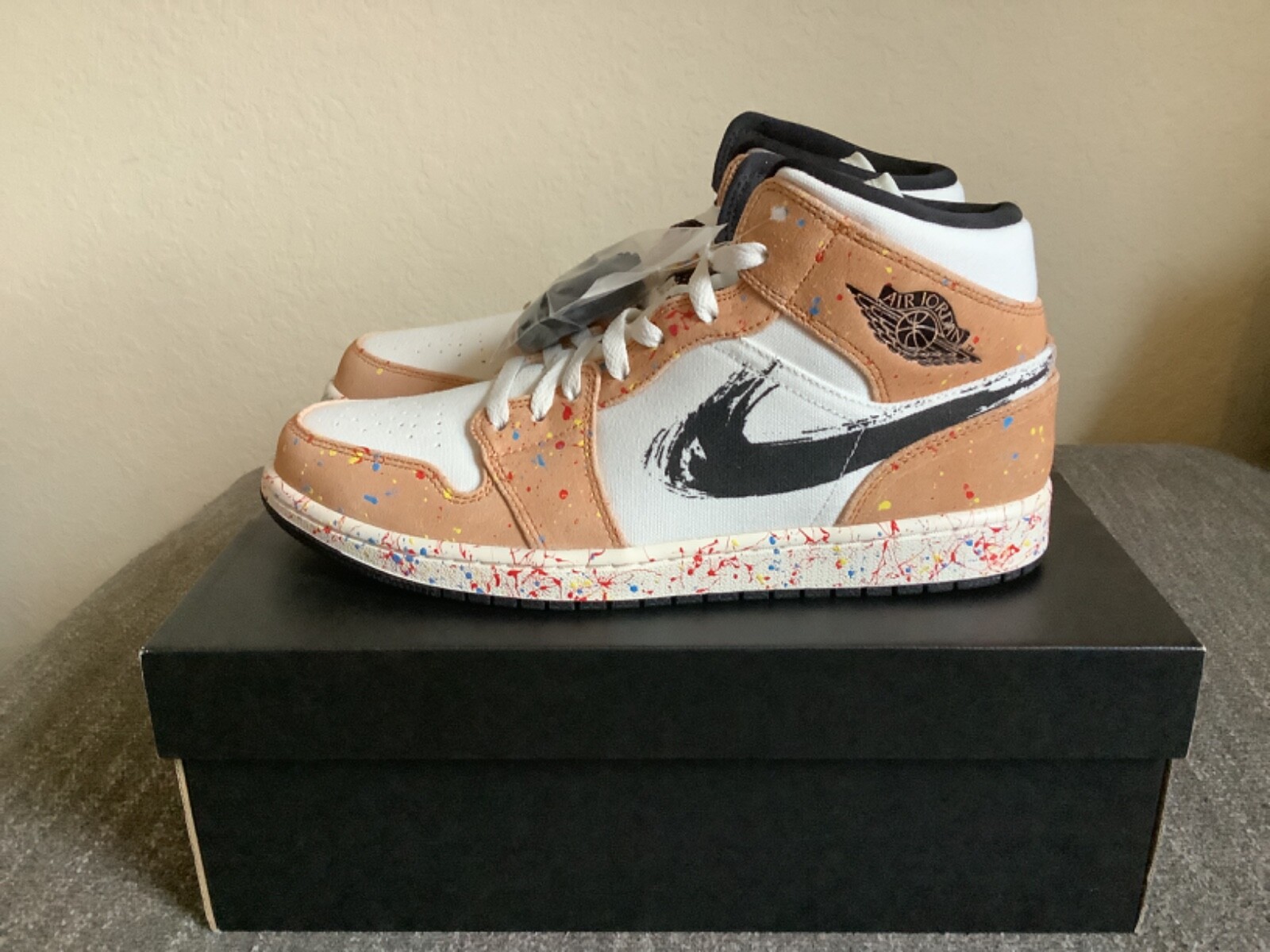 Nike Air Jordan 1 Mid SE Brushstroke Paint Splatter DA8005-100 Size 11 ...