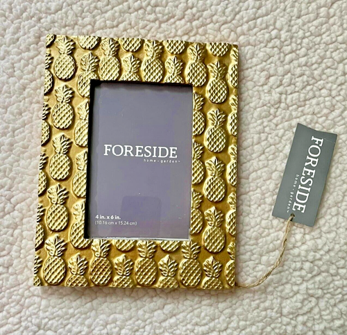 NWT Foreside 4 x 6 In Gold Pineapple Photo Frame * FLAW on Back | eBay