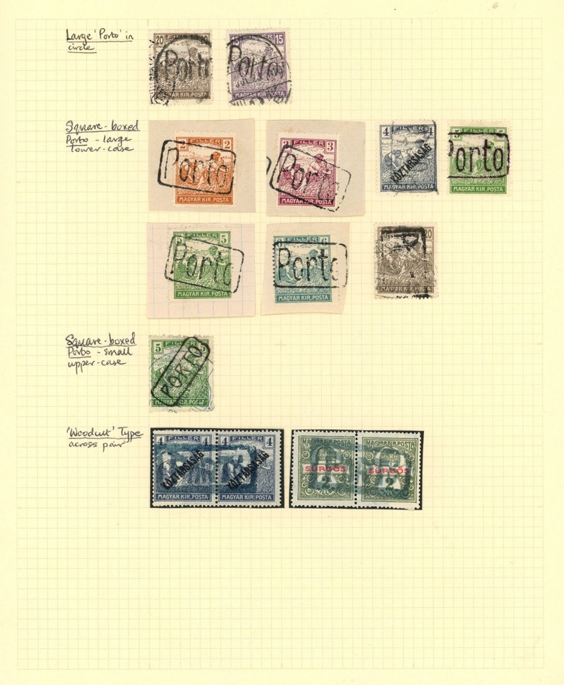 Hungary Stamps 1916-1918 Porto Handstamp Harvester Study inc Rare ...