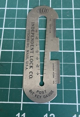 Ilco Vintage Skeleton Key Decoder Post Bit Key Gauge Locksport ...