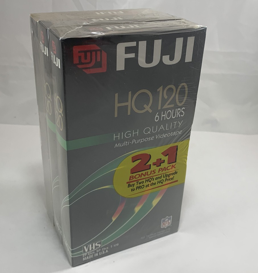 Factory Sealed 3 Pack VHS Fuji HQ And Pro 120 6 Hr Blank Tapes | eBay