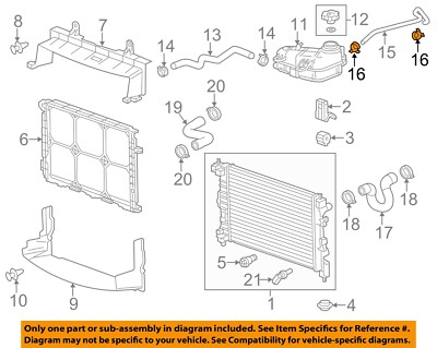 GM OEM 11-23 Acadia Cooling Radiator Components-Breather Tube Clamp ...