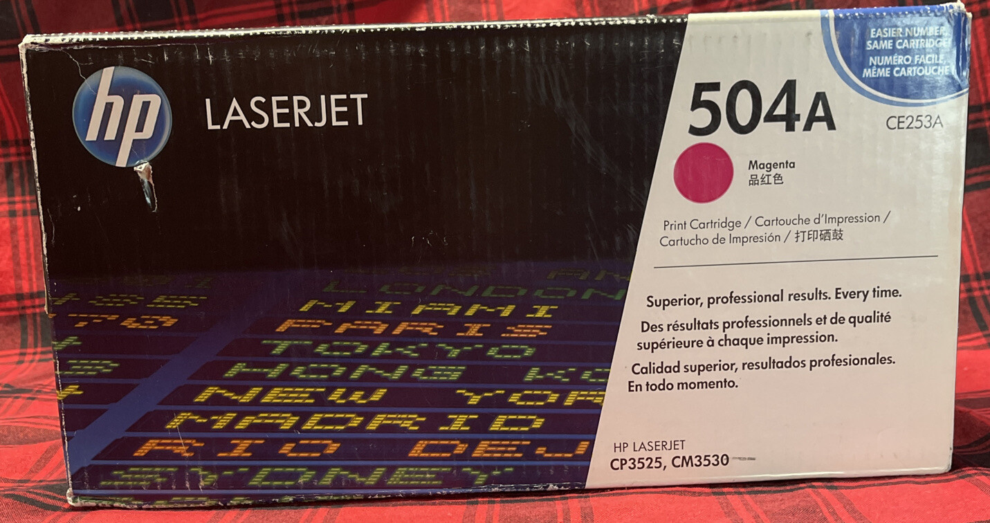 Genuine HP 504A LaserJet Toner Cartridge - Magenta (CE253A) NEW SEALED ...