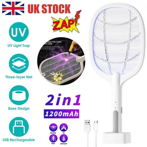 Electric Fly Insect Swatter Swat Bug Mosquito Wasp Zapper Killer ...