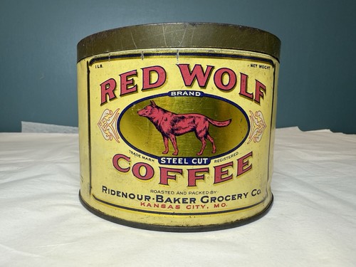 Vintage Red Wolf Coffee Tin 1 Pound. Steel Cut, Kansas City, Very Good Cond. | eBay