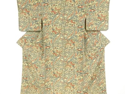 26294# JAPANESE KIMONO / ANTIQUE KIMONO / PHOENIX & FLORAL CLASSICAL ...