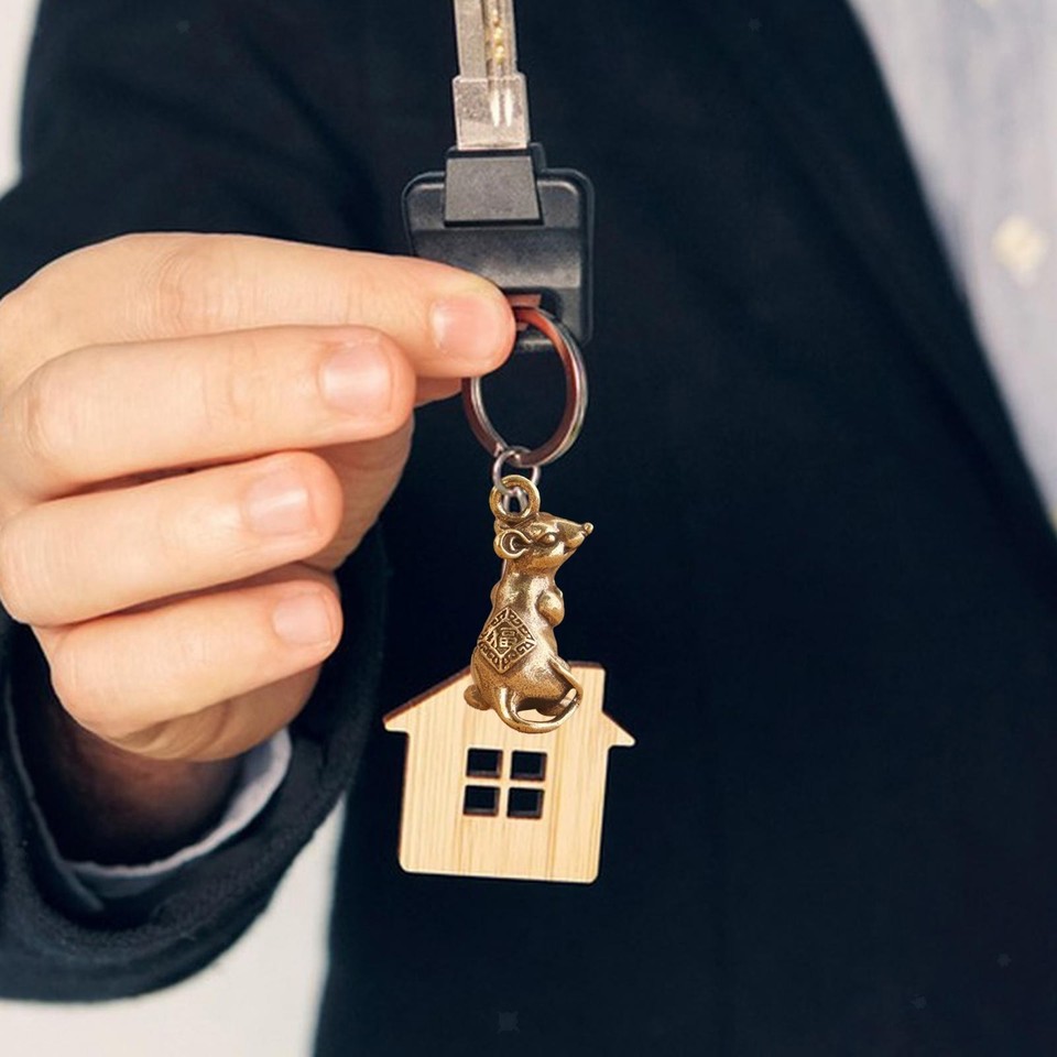 Rat Keychain Pendant Room Office Decor Creative Feng Shui Home Decor ...