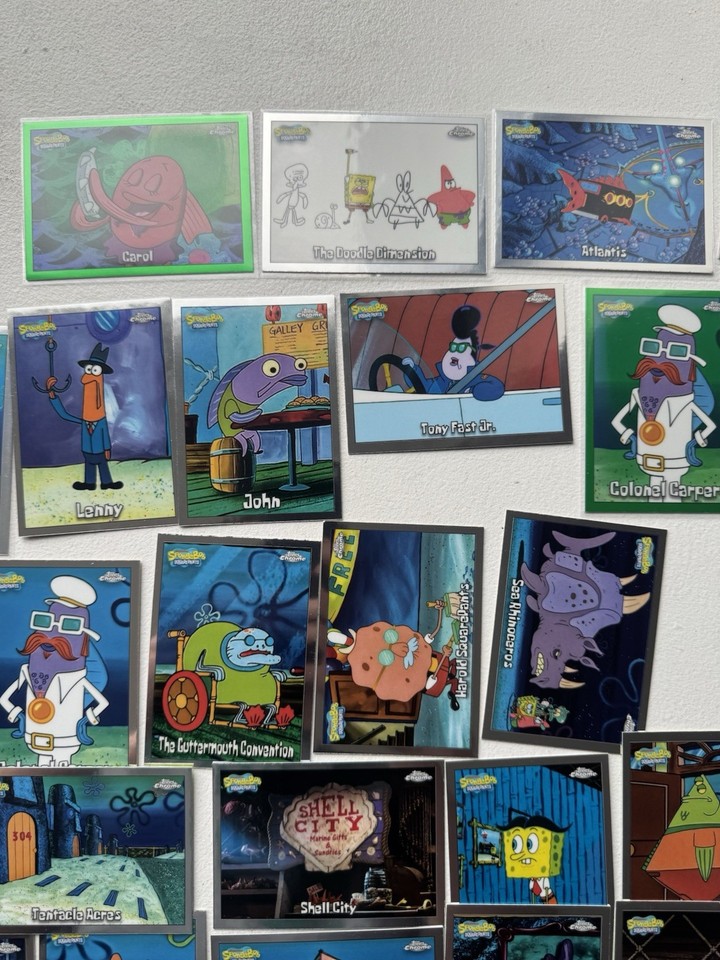 Topps Chrome Spongebob Card Lot! Base, Kelp refractors, song songs etc ...