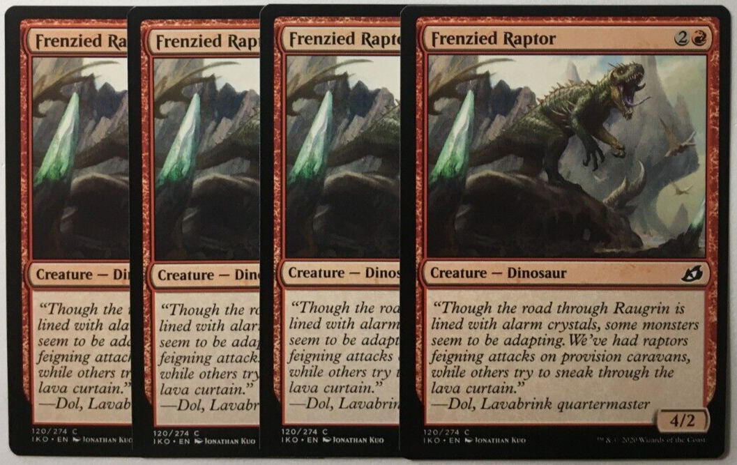 MTG 4X FRENZIED RAPTOR 120/274 IKORIA LAIR OF BEHEMOTHS COMMON NEAR ...