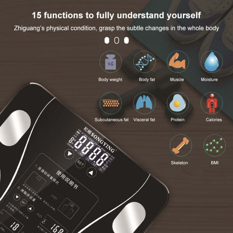 LCD Display Body Electronic Smart Weighing Scales Bathroom Scale ...