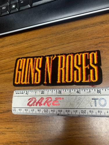 VINTAGE PATCH "Guns N' Roses" Logo Orange Letters Iron On Slash Axl ...