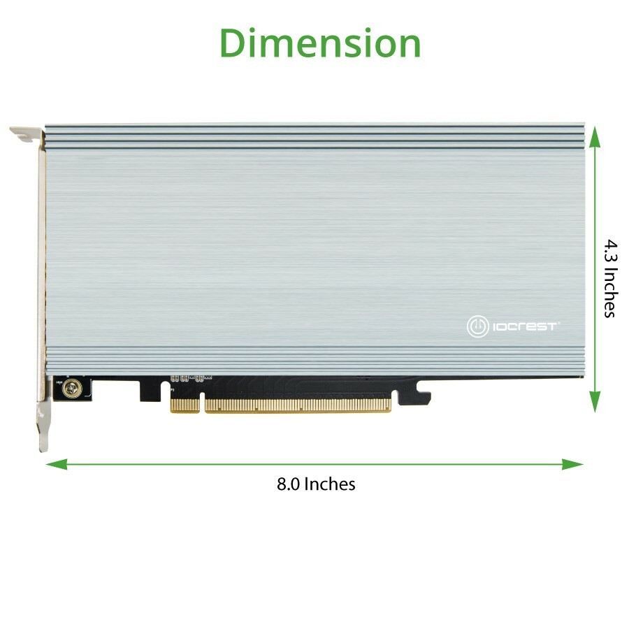 Quad M.2 NVMe Ports PCIe x16 Interface x8 | Grelly UK