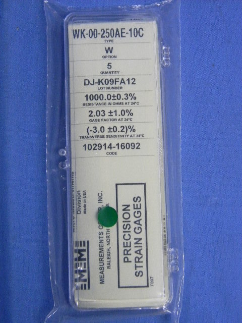 5 Vishay MM WK-00-250AE-10C Precision Strain Gage 1000Ω ±0.3 w/Opt W ...