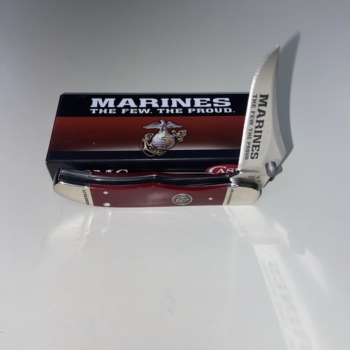 CASE XX #13199 USMC RED G-10 SMOOTH MID FOLDING HUNTER W/Clip KICKSTART ...