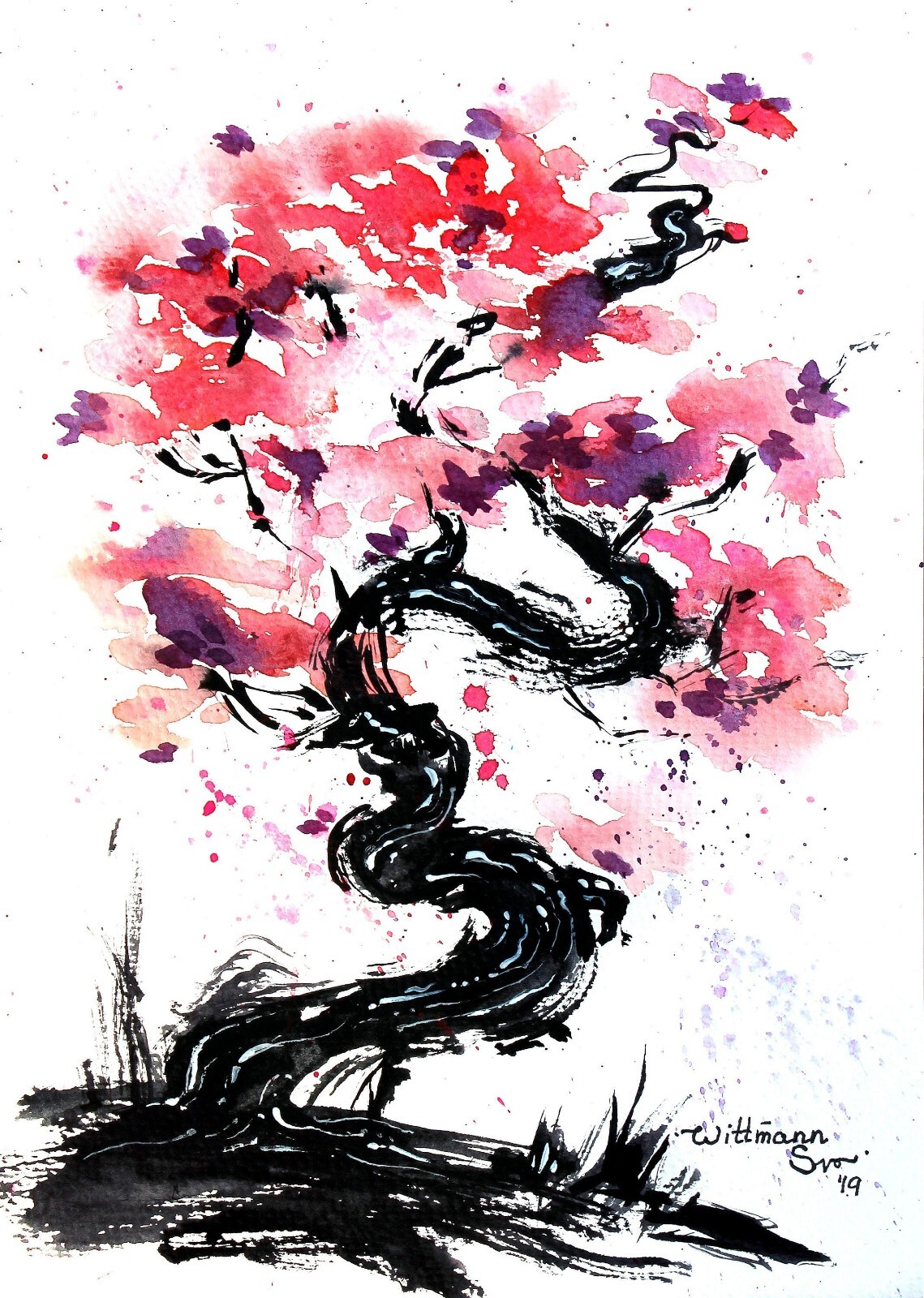 Japanese Cherry Blossom Tree Drawing