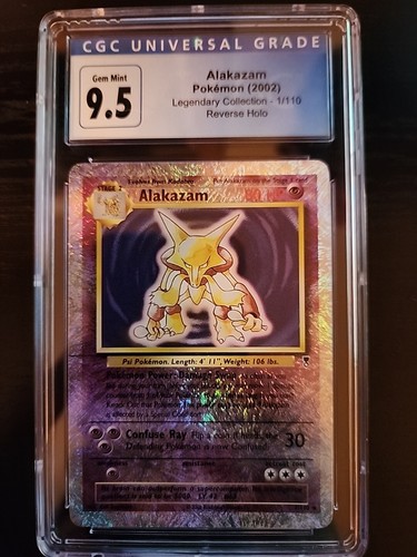 2002 Pokemon Legendary Collection Reverse Holo Alakazam #1 CGC GEM MINT ...