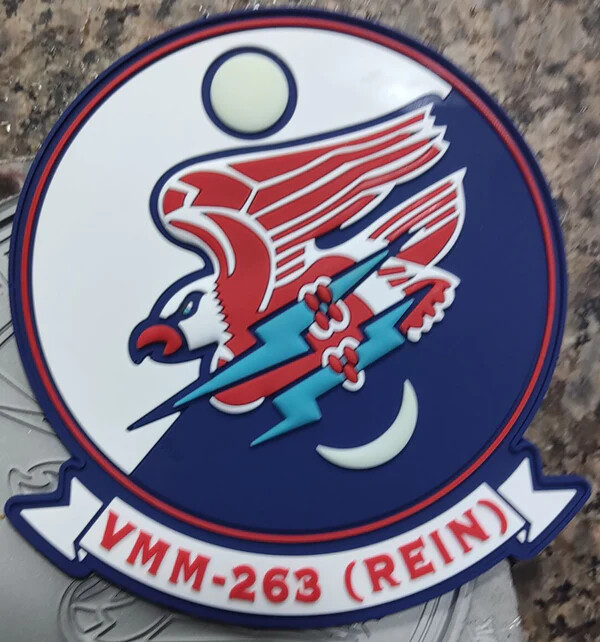 4" MARINE CORPS THUNDER CHICKENS VMM-263 GLOW IN DARK HOOK & LOOP PVC ...