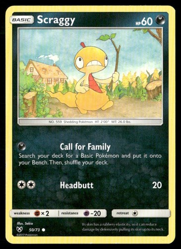 2017 Shining Legends Set Pokemon Card 50 Scraggy LP | eBay