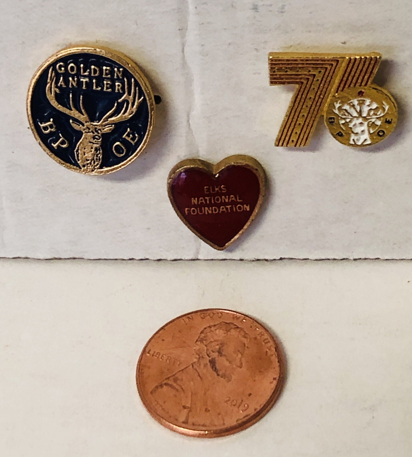 Vintage Order of the Elks BPOE Pin Lot Of 3 Golden Antler ...
