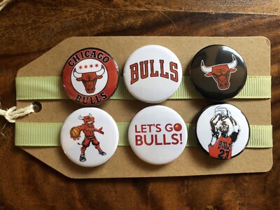 Chicago Bulls NBA Basketball - Button Pin Badge Set - American Sports ...