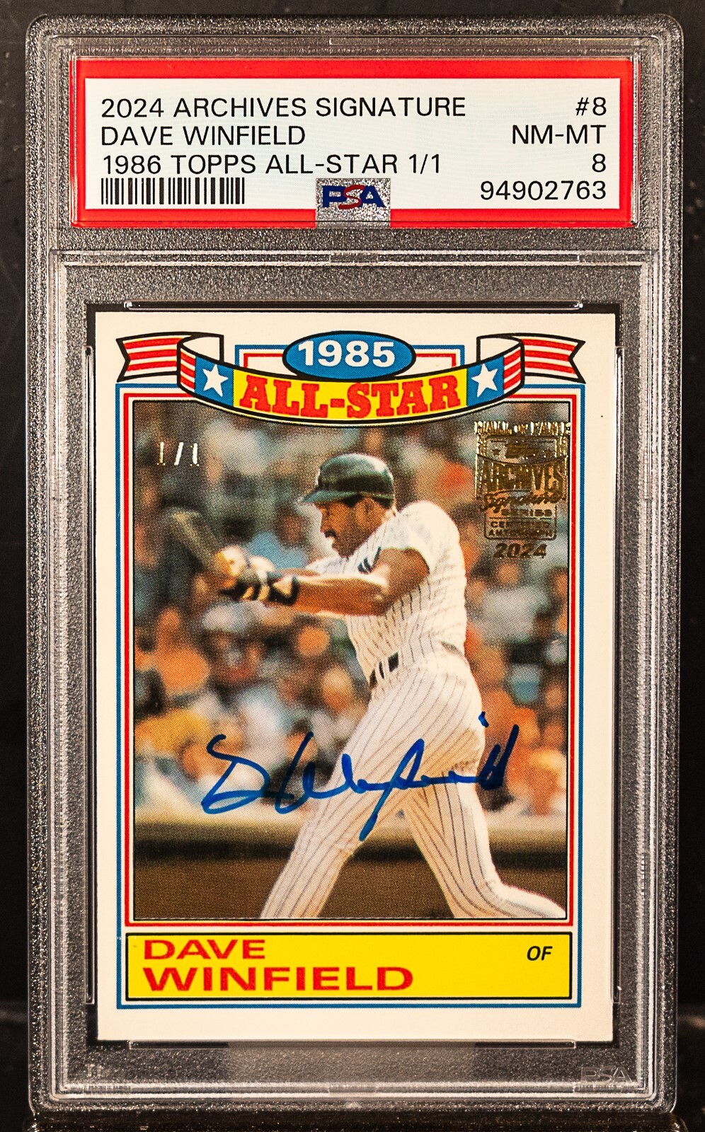 DAVE WINFIELD 2024 Topps Archives Signature 1986 All-Star Auto 1/1 PSA ...