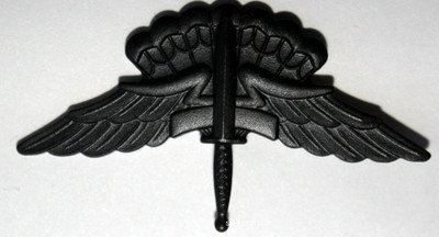 REGULATION FREE FALL JUMP WINGS HALO PIN HAT BLACK METAL BADGE US ARMY ...