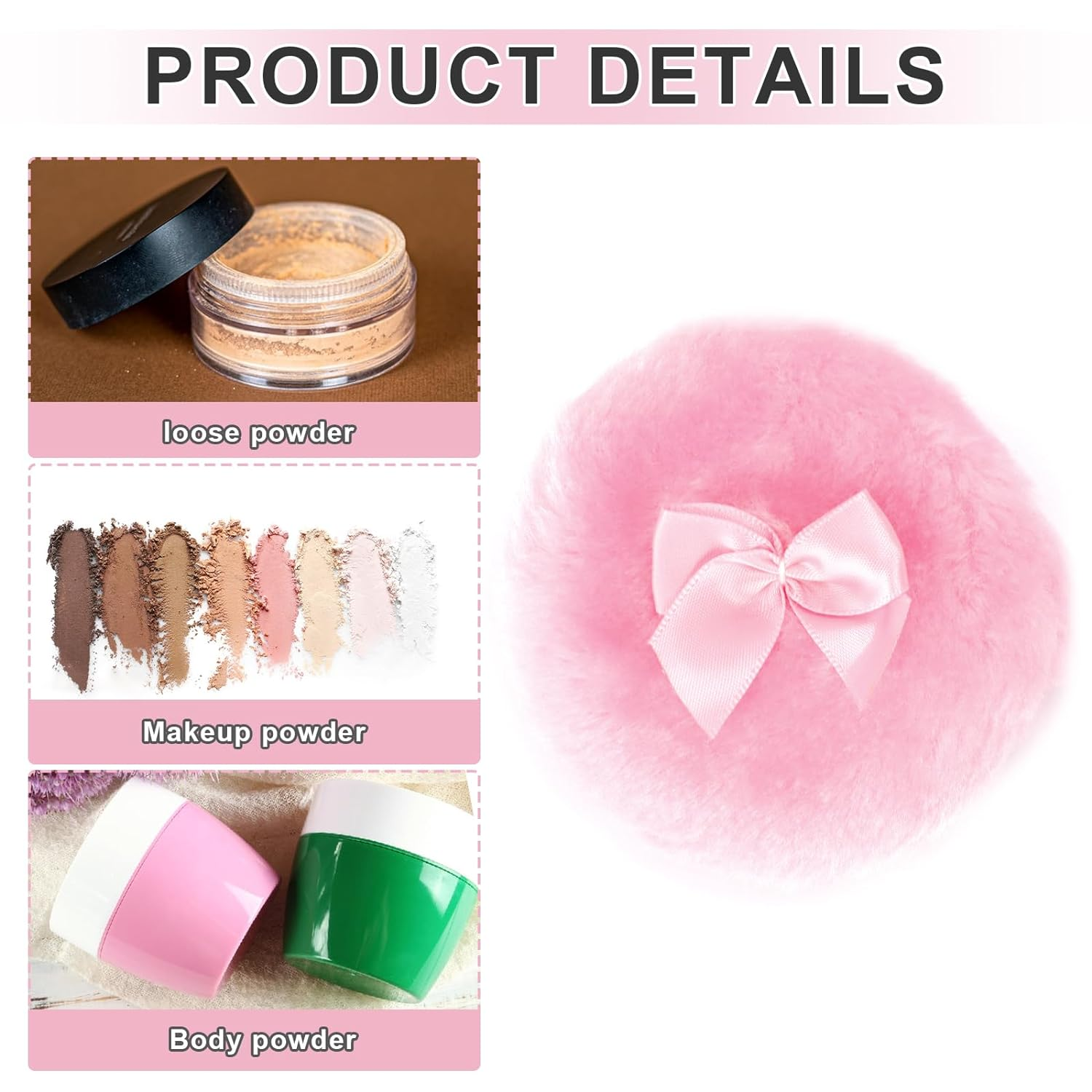 4Pcs Large Fluffy Powder Puff, White Powder Puff, Powder Puffs for Face ...