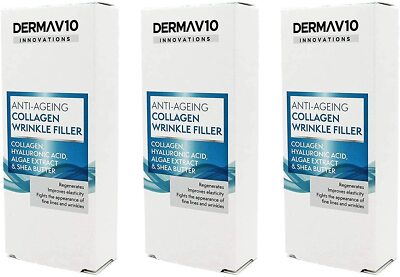 Derma V10 Deep Wrinkle Anti-Ageing Collagen Filler Face Cream 15ml 3 ...