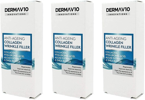 Derma V10 Deep Wrinkle Anti-Ageing Collagen Filler Face Cream 15ml 3 ...