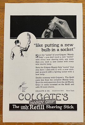 1918 Colgate Shaving Stick Refill Vintage Print Ad - Ephemera Full Page ...
