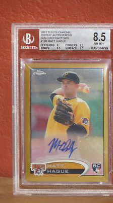 2012 Topps Chrome Matt Hague Autographed Gold Refractor Card BGS 8.5 ...