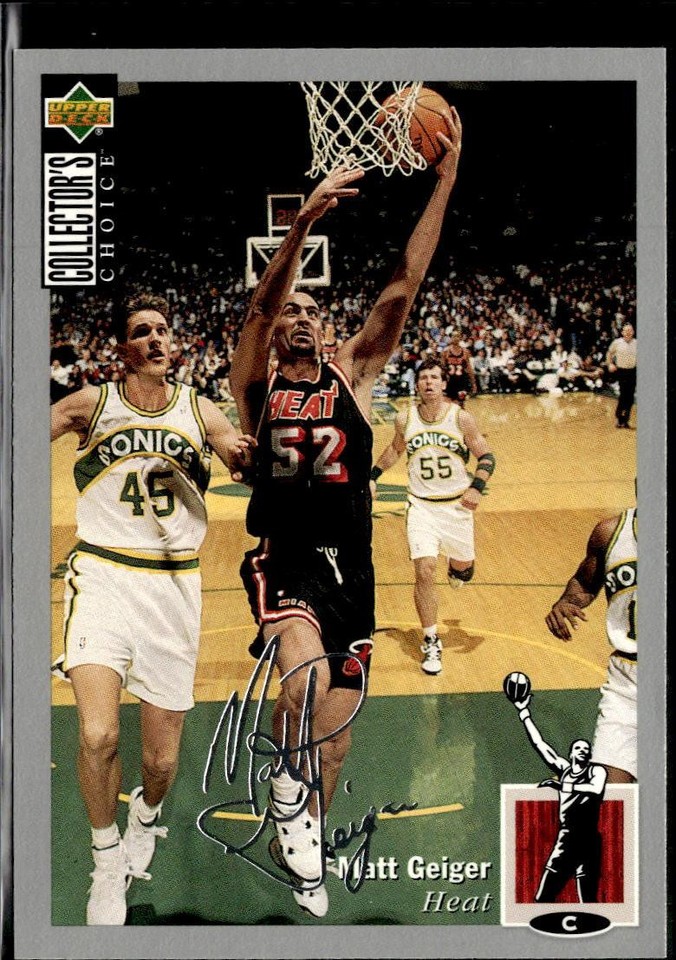 1994-95 Collector's Choice #252 Matt Geiger Silver Signature Miami Heat ...