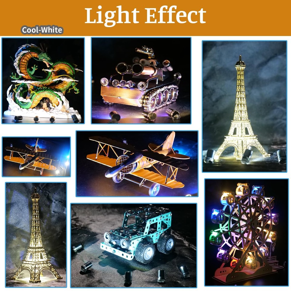 Mini LED Lights, 10 PCS Small Spotlight Battery Operated Tiny SMD Lamp ...